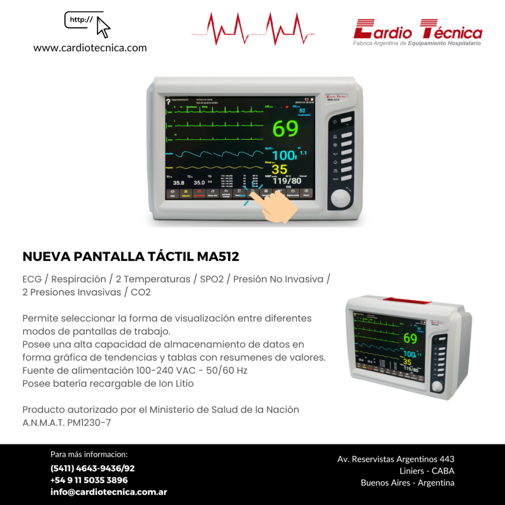 Nueva tecnología para el monitor MA512 – CardioTécnica SRL